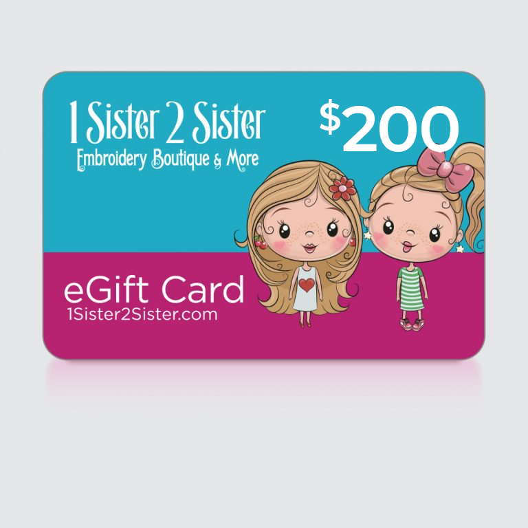 $200 – 1Sister2Sister eGift Card | 1 Sister 2 Sister